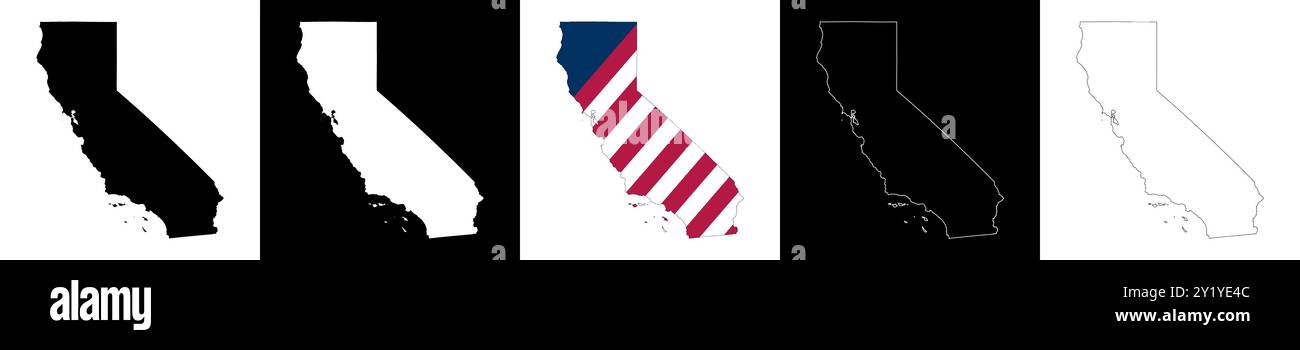 California state outline map set Stock Vector Image & Art - Alamy
