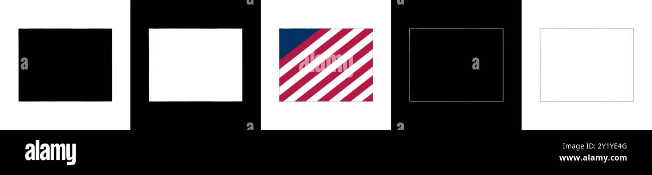 Wyoming state outline map set Stock Vector Image & Art - Alamy