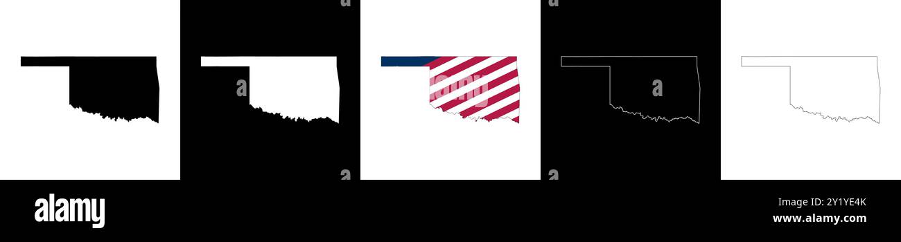 Oklahoma state outline map set Stock Vector Image & Art - Alamy