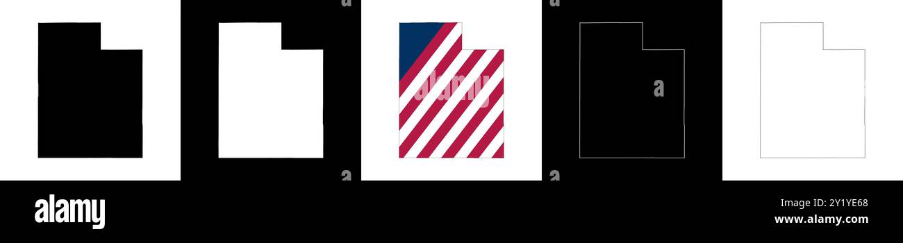 Utah state outline map set Stock Vector Image & Art - Alamy