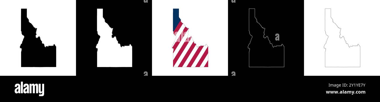 Idaho state outline map set Stock Vector Image & Art - Alamy
