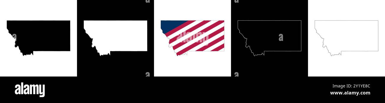 Montana state outline map set Stock Vector Image & Art - Alamy