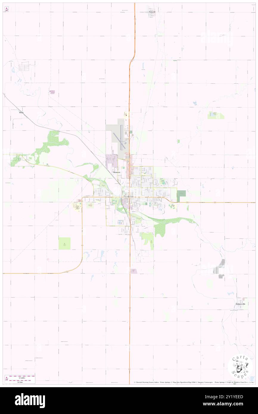 Map of beatrice nebraska Cut Out Stock Images & Pictures - Alamy