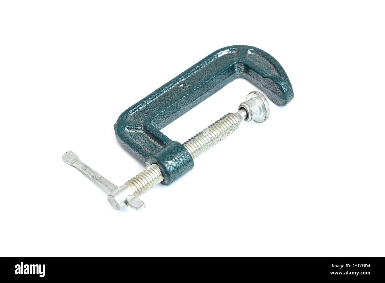 green c-clamp isolated on white background Stock Photo - Alamy