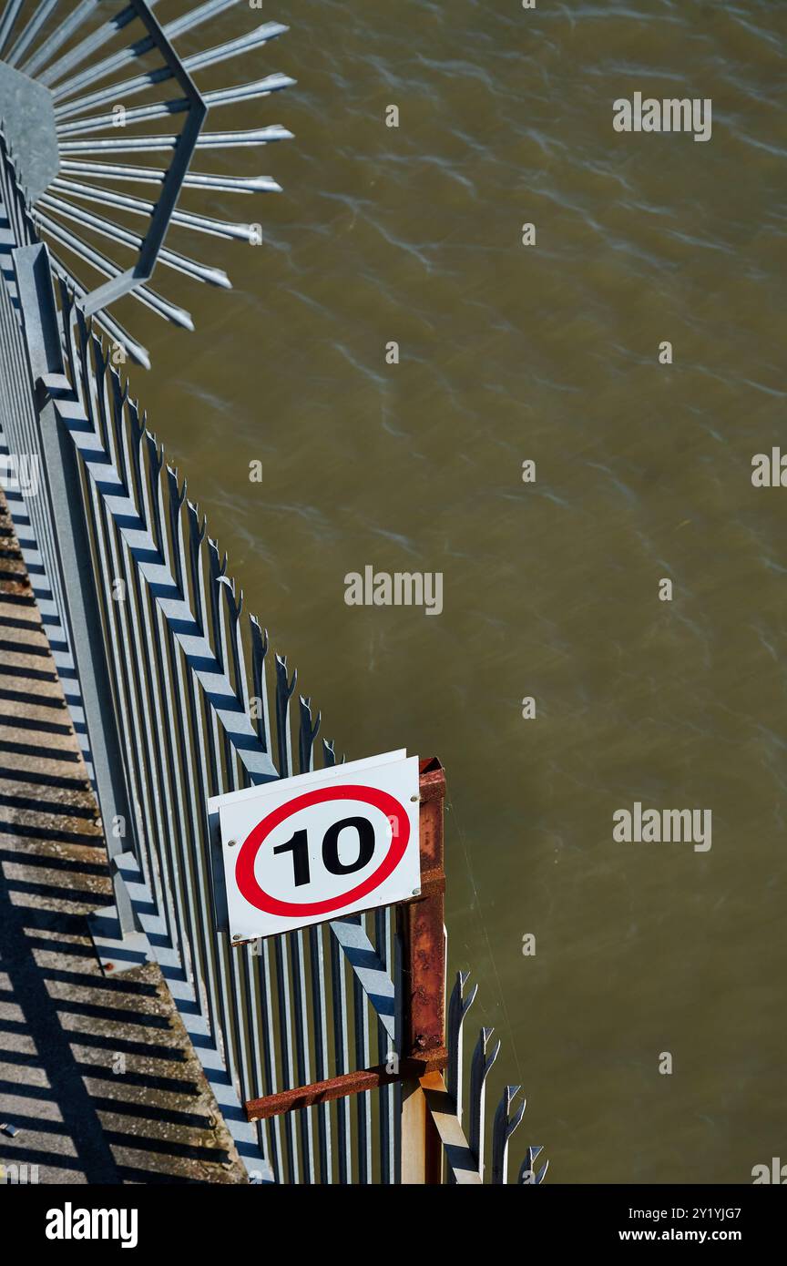 Speed limit on RoRo ferry access bridge(now closed down),Fleetwood,UK ...