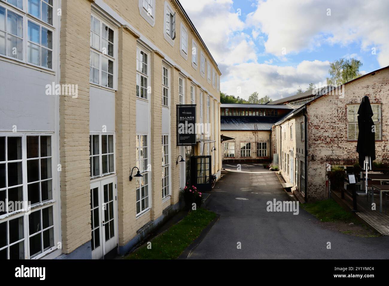 Entrance to the Billnäsin ruukki hotel at almost 400 year old Billnäs ...