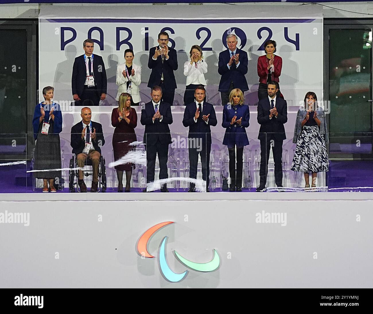 International Paralympic Committee president Andrew Parsons (left) and ...