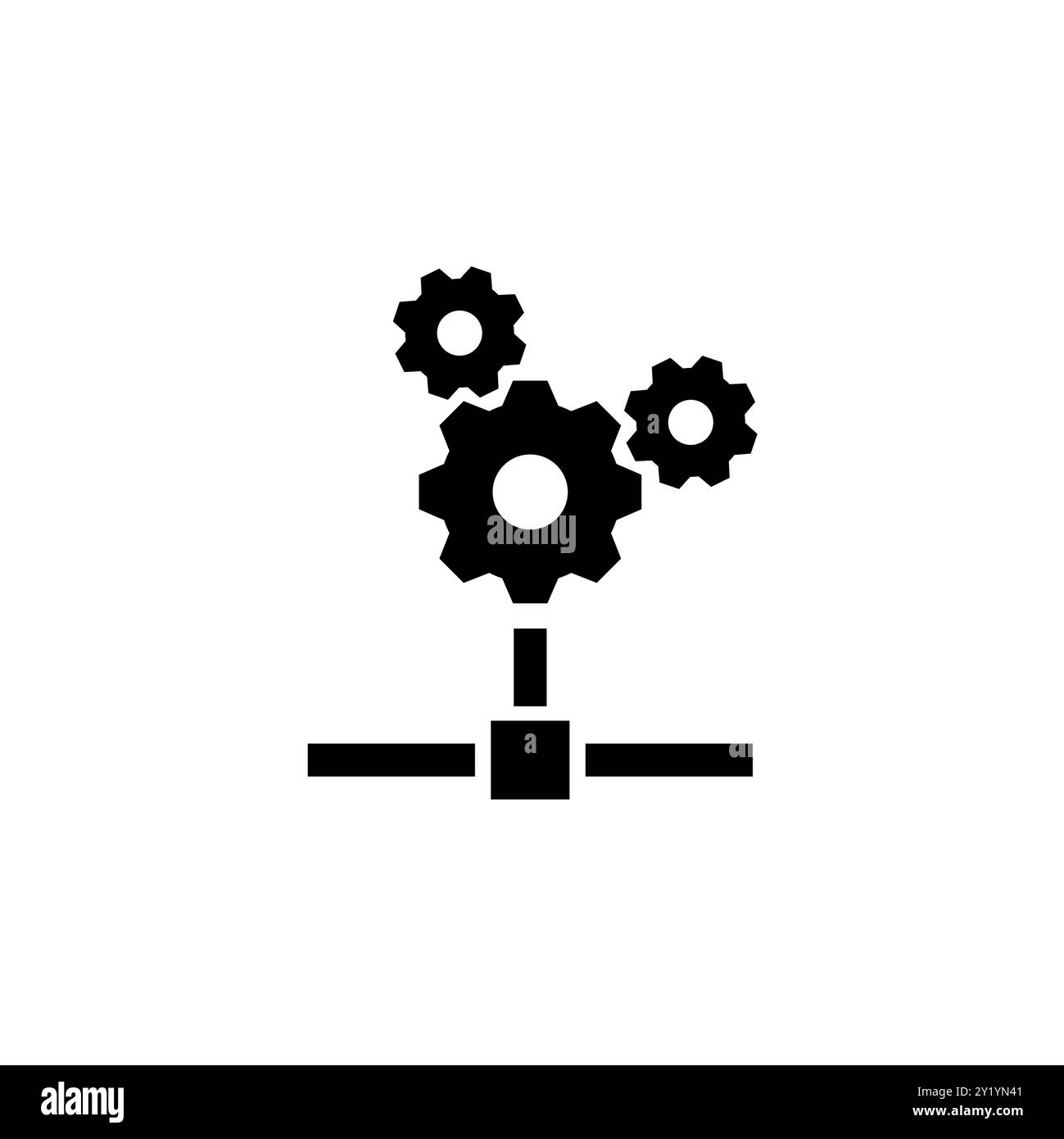 Network System Settings Solid Flat Vector Icon Isolated on White ...