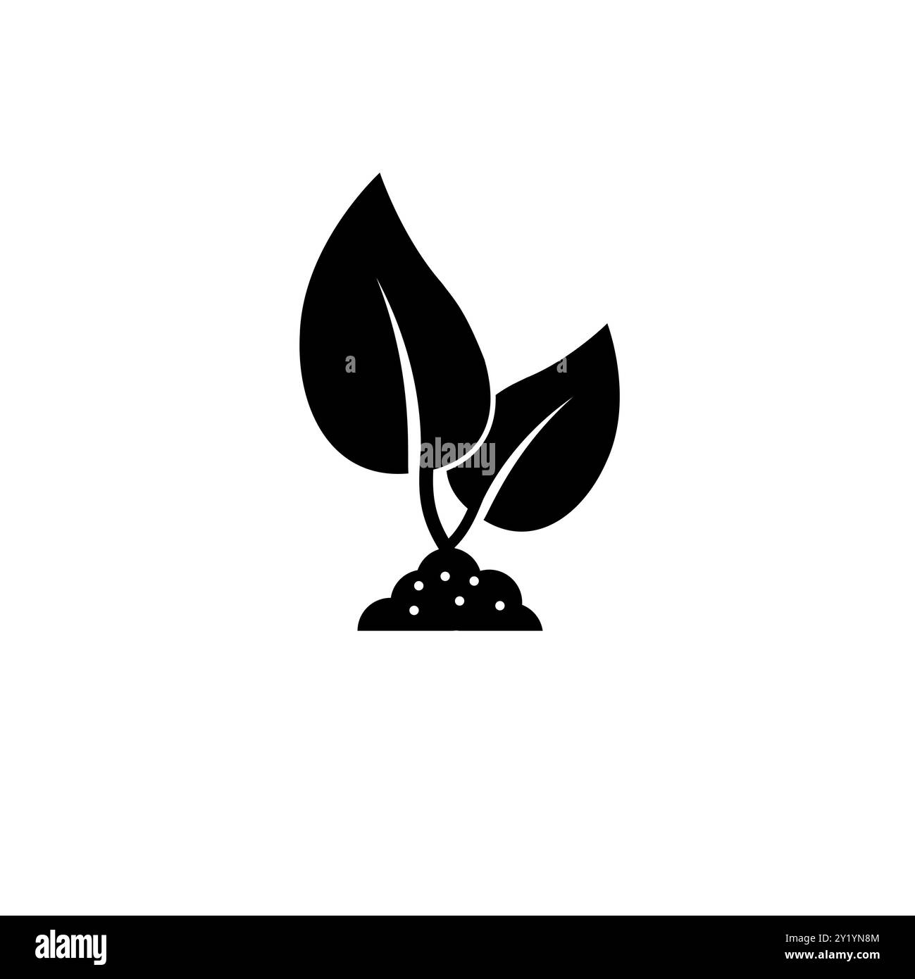 Planting Tree, Young Sprout Leaf Solid Flat Vector Icon Isolated on ...