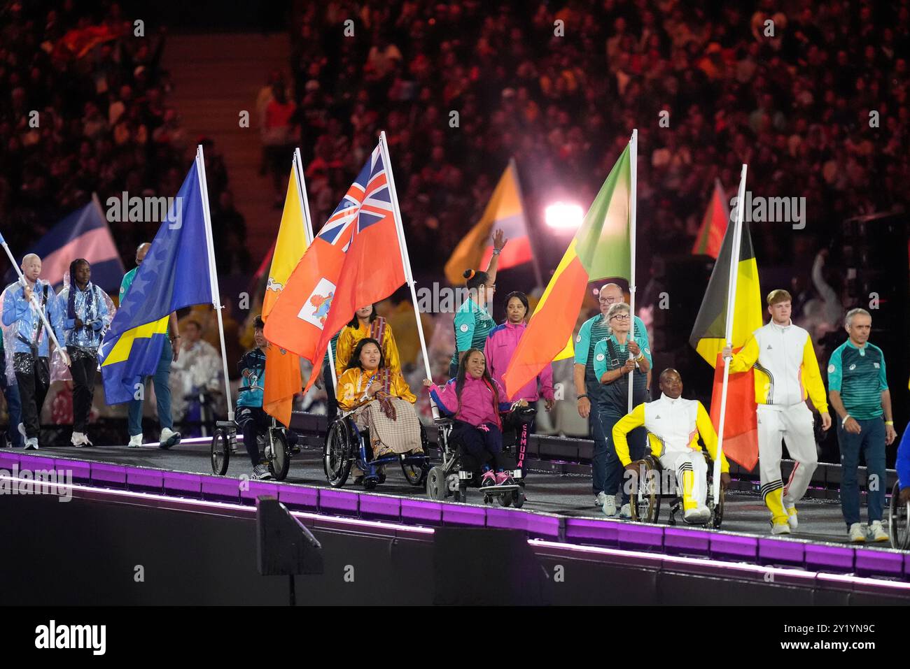 Flag Bearers during the closing ceremony of the Paris 2024 Summer ...