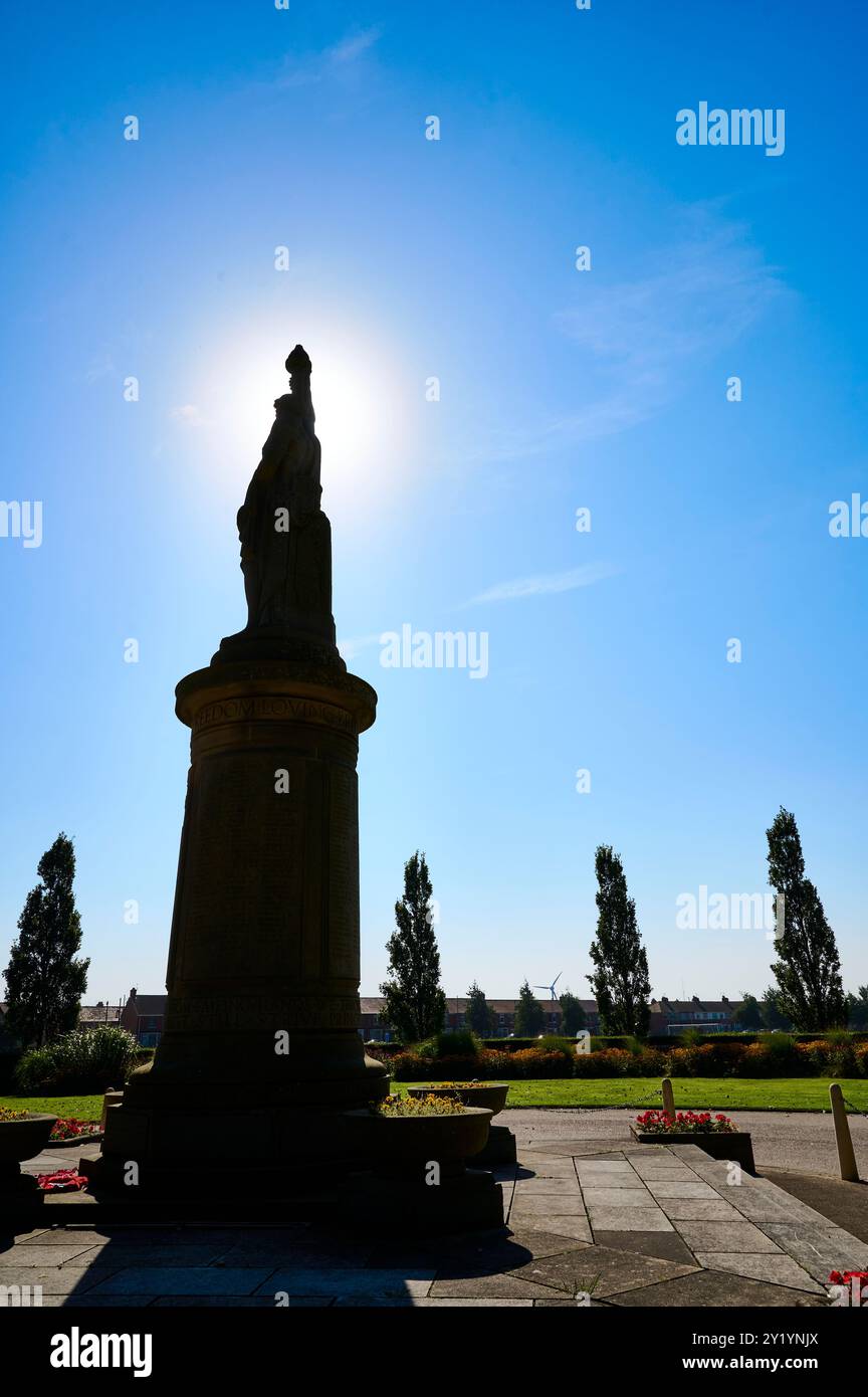 War memorial (1927) at Memorial Park,Fleetwood,UK. Grade two listed bt ...