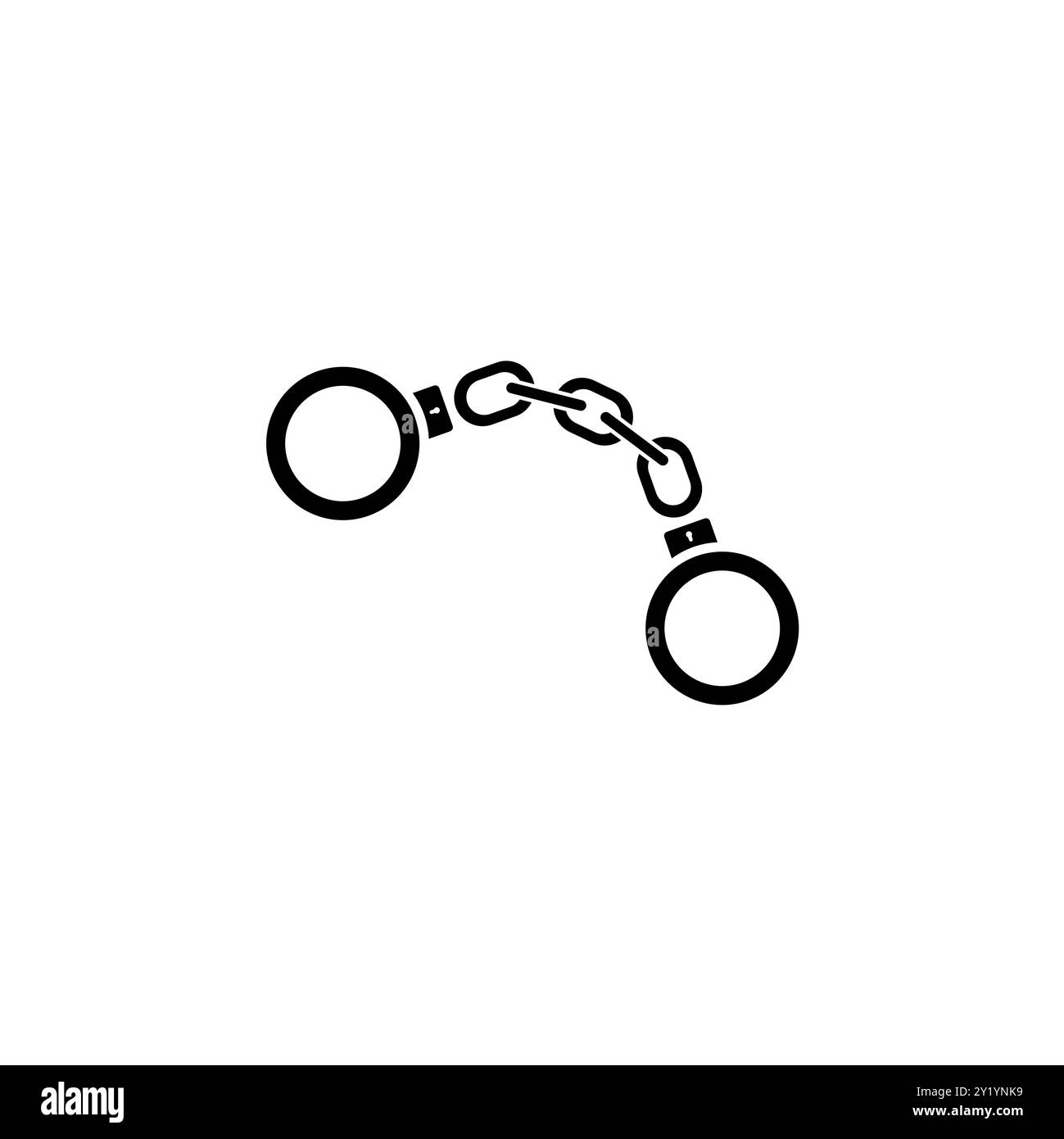 Police Handcuffs, Shackle, Arrest Solid Flat Vector Icon Isolated on ...