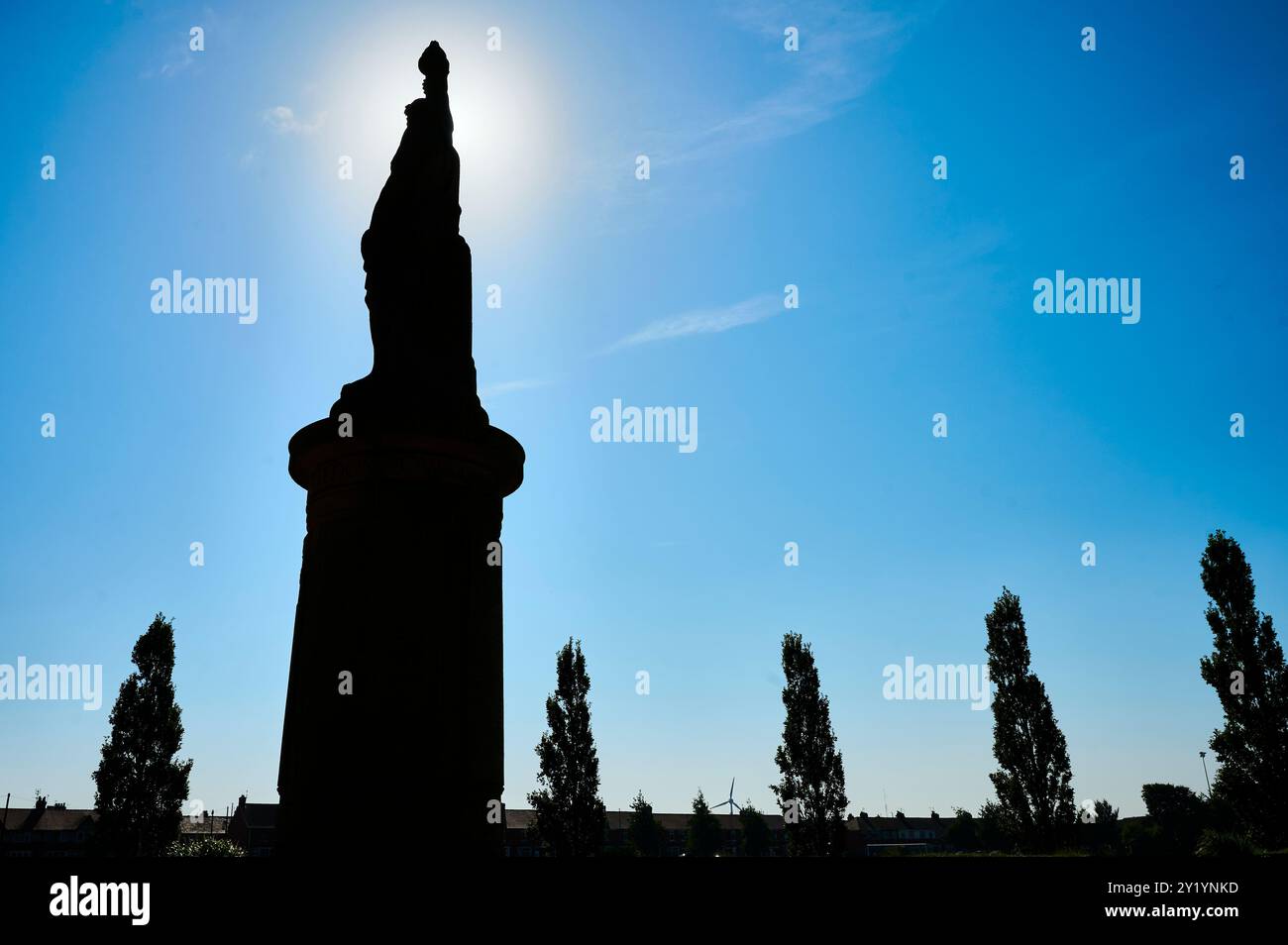War memorial (1927) at Memorial Park,Fleetwood,UK. Grade two listed bt ...