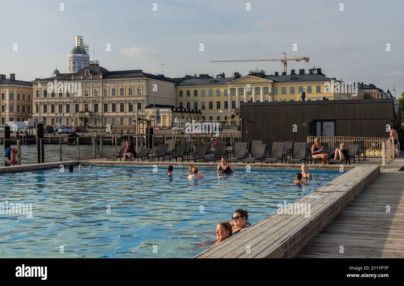 Swimming pool, restaurant and sauna complex at the harbour in Helsinki ...