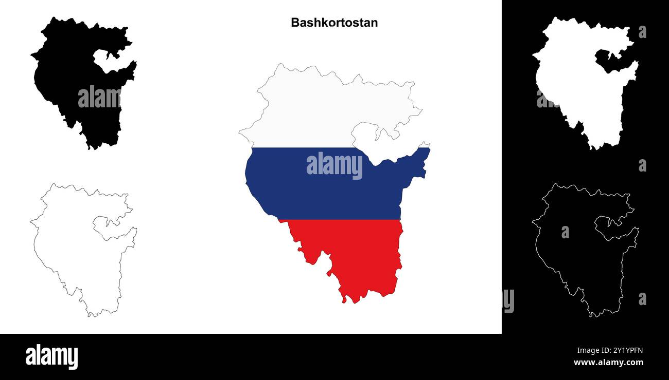 Bashkortostan blank outline map set Stock Vector Image & Art - Alamy