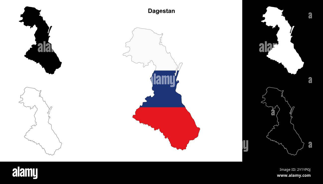 Dagestan blank outline map set Stock Vector Image & Art - Alamy