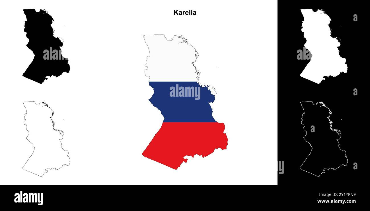 Karelia outline map hi-res stock photography and images - Alamy