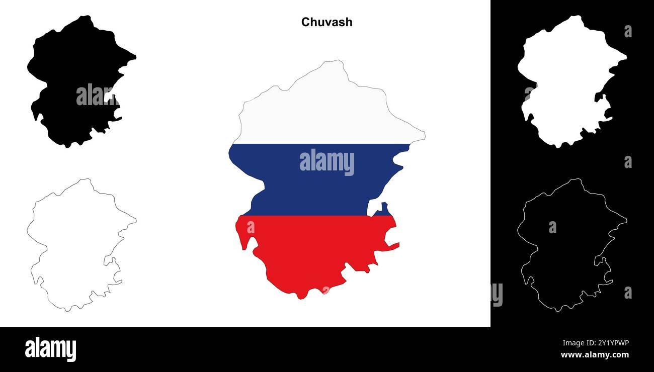 Outline map of chuvash hi-res stock photography and images - Alamy