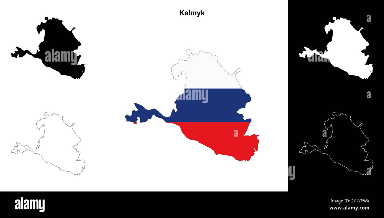 Kalmyk blank outline map set Stock Vector Image & Art - Alamy