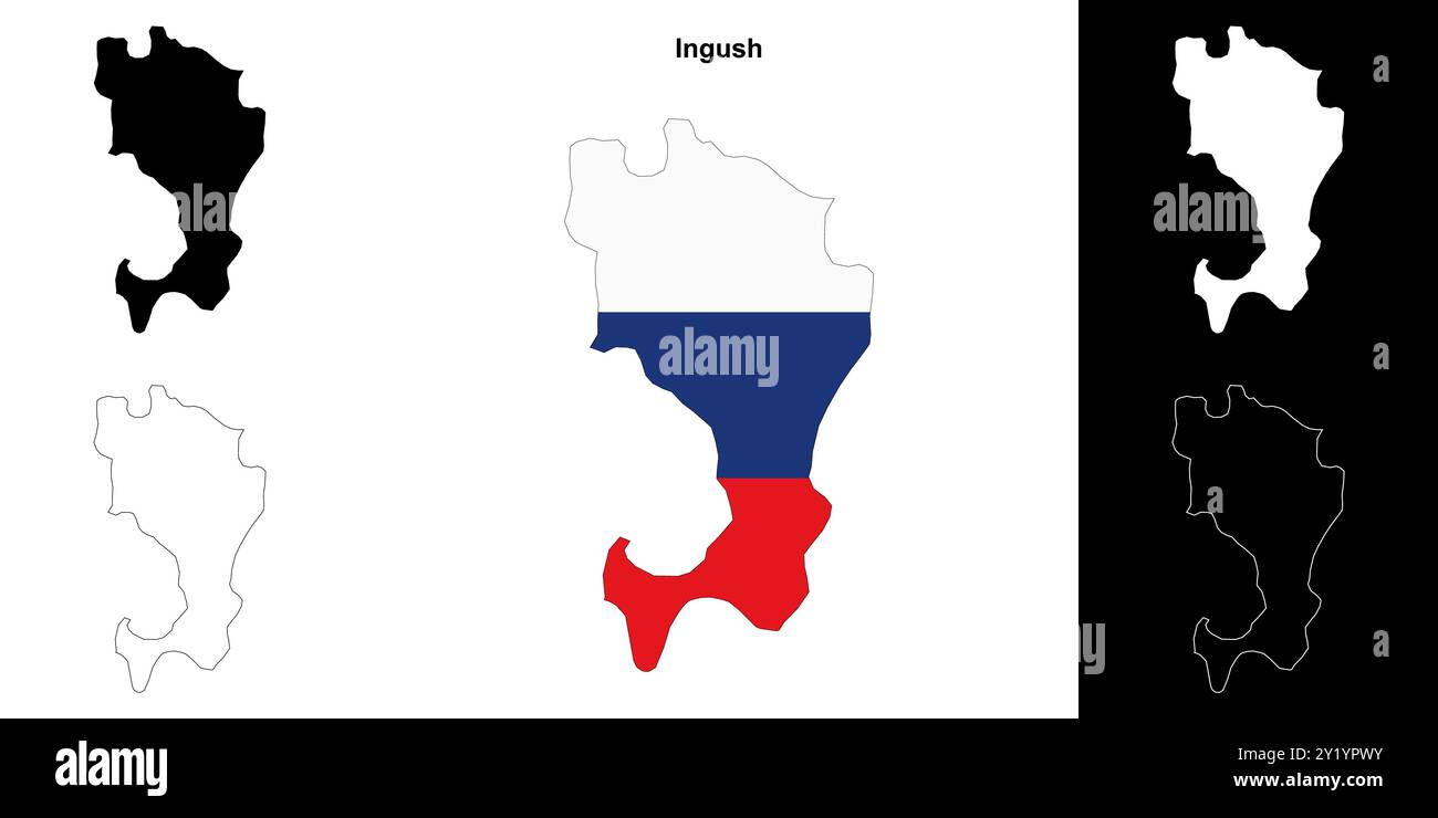 Ingush silhouette map hi-res stock photography and images - Alamy