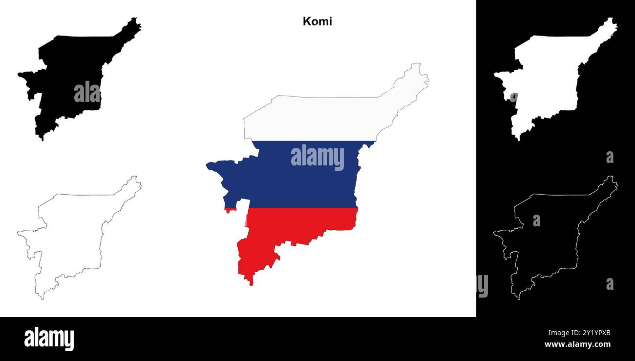 Komi blank outline map set Stock Vector Image & Art - Alamy