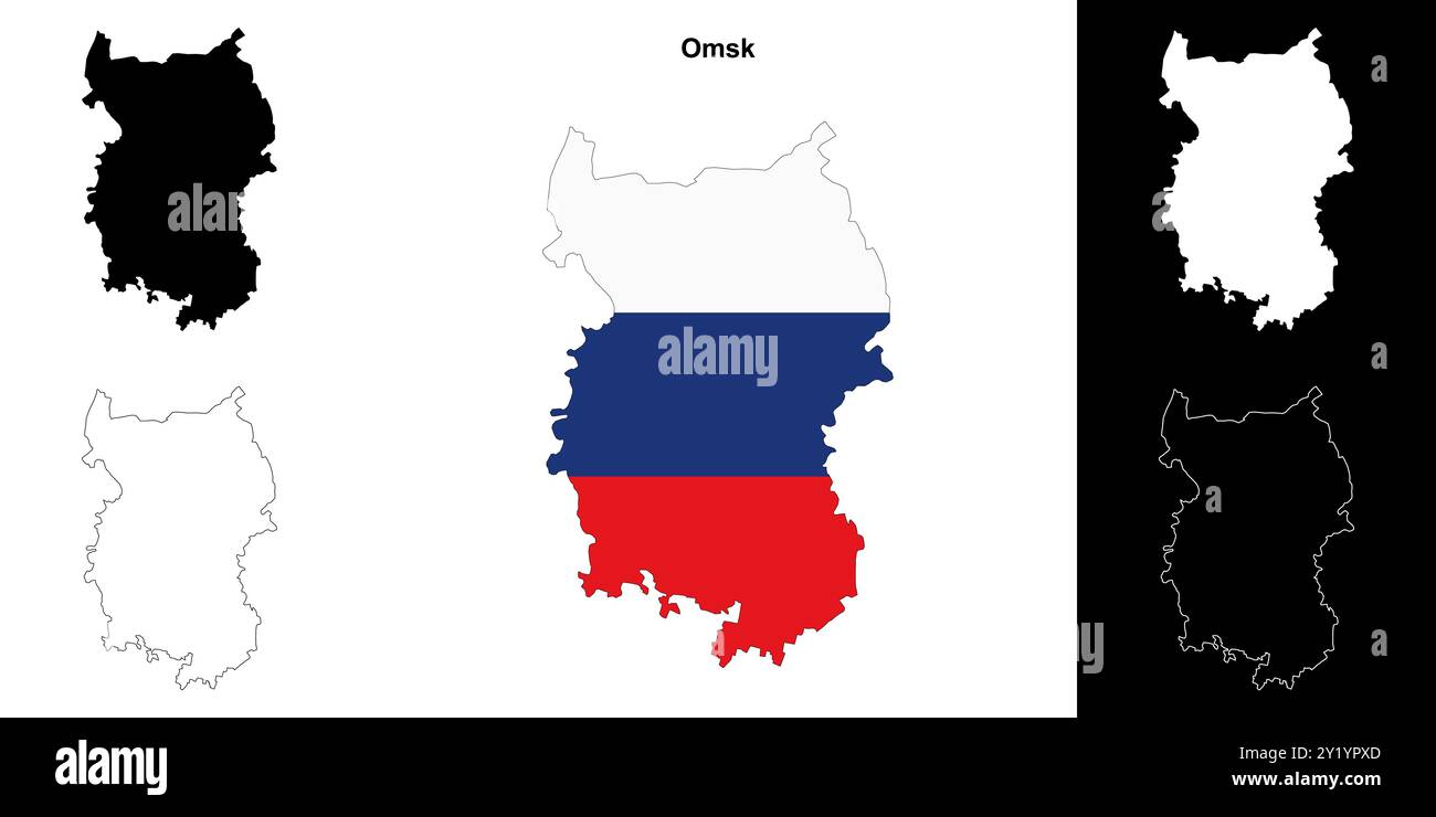Omsk blank outline map set Stock Vector Image & Art - Alamy