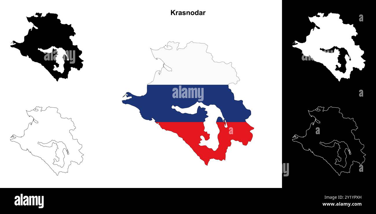 Krasnodar outline map hi-res stock photography and images - Alamy