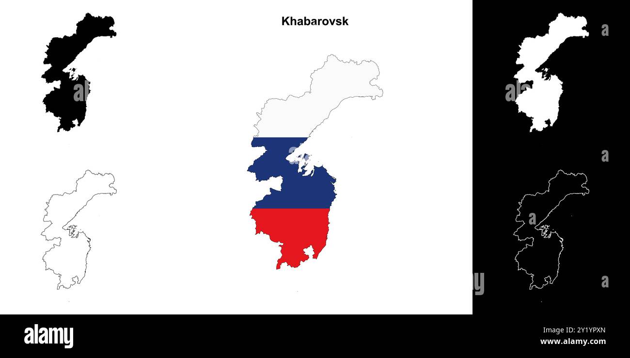 Khabarovsk blank outline map set Stock Vector Image & Art - Alamy
