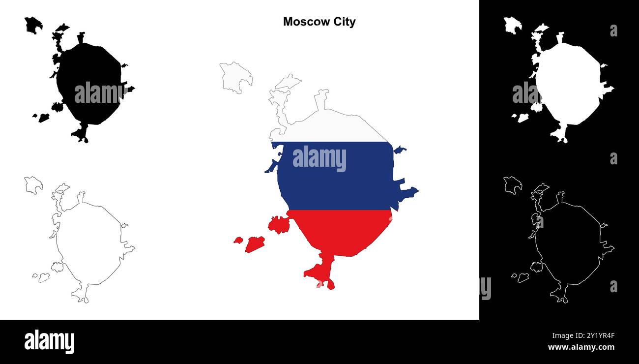 Moscow City blank outline map set Stock Vector Image & Art - Alamy