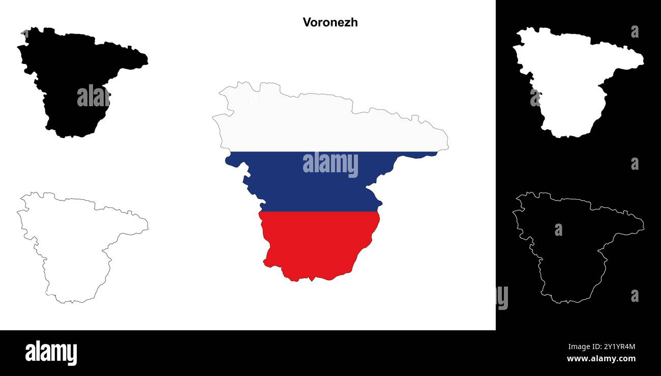 Voronezh vector outline map hi-res stock photography and images - Alamy