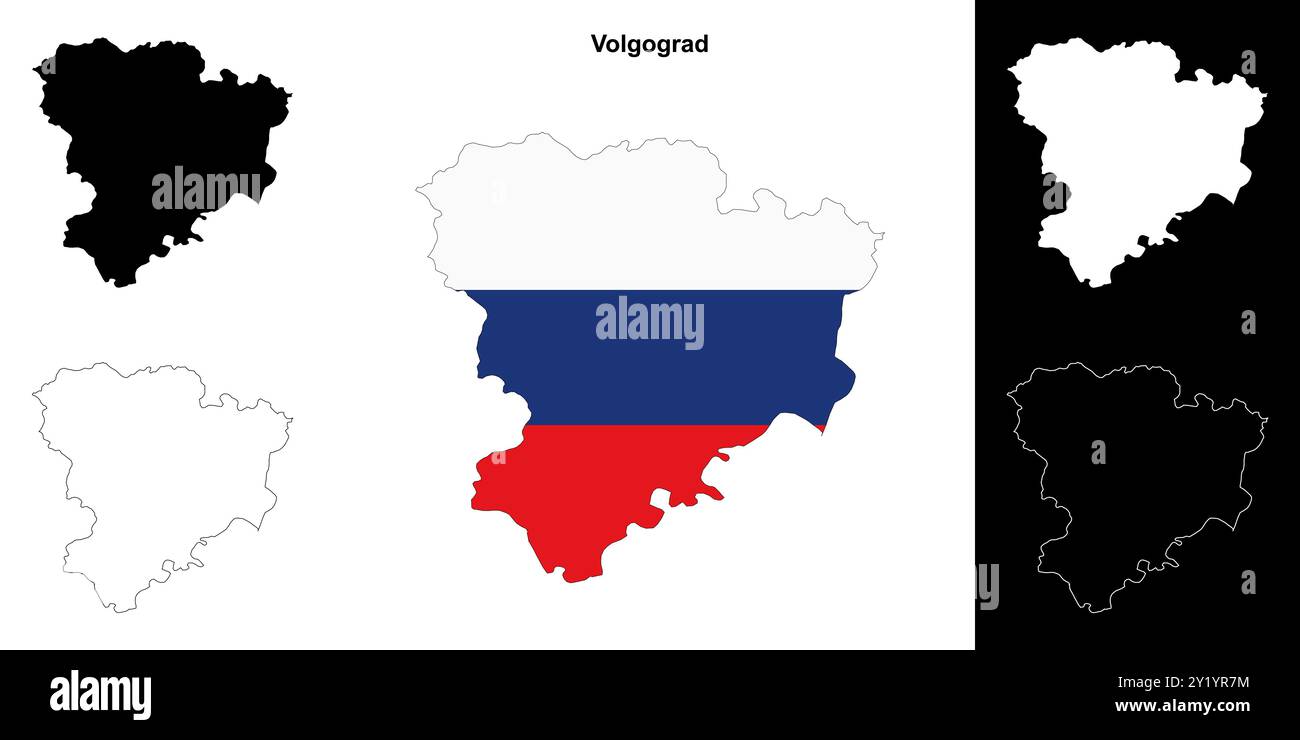 Volgograd blank outline map set Stock Vector Image & Art - Alamy