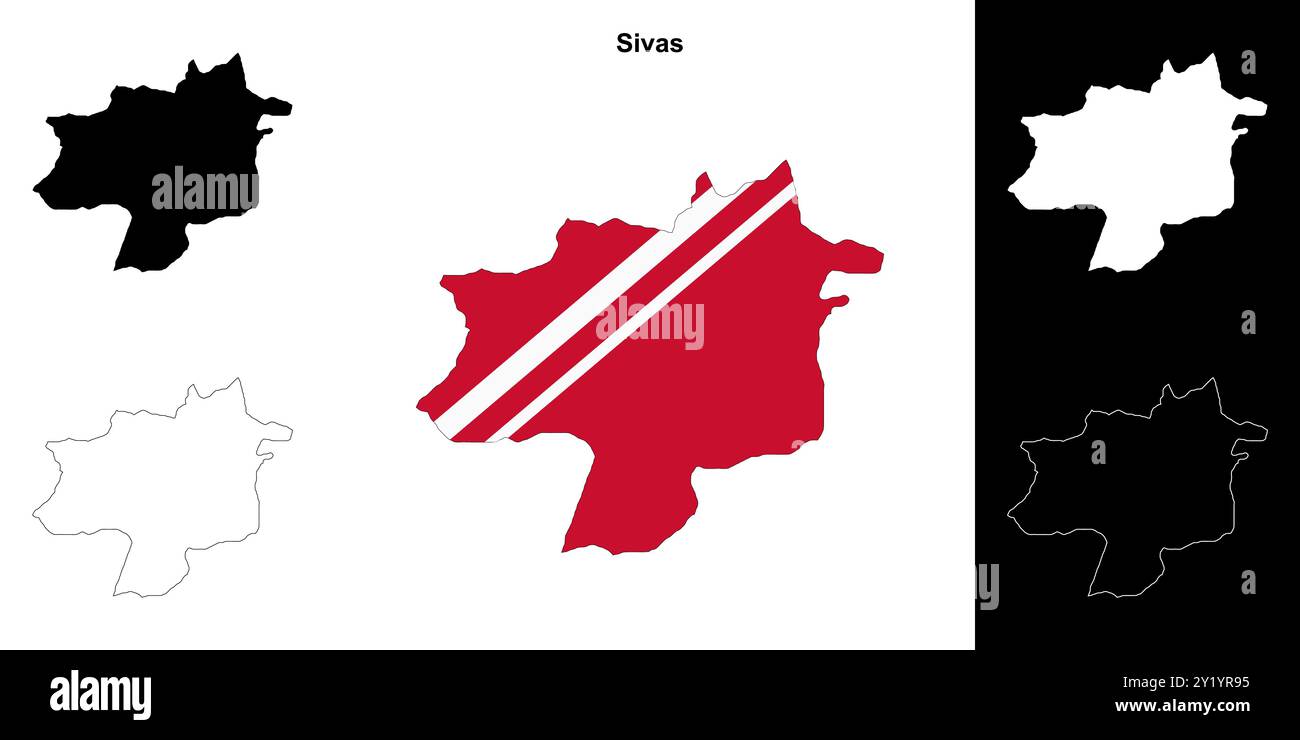 Sivas province outline map set Stock Vector Image & Art - Alamy