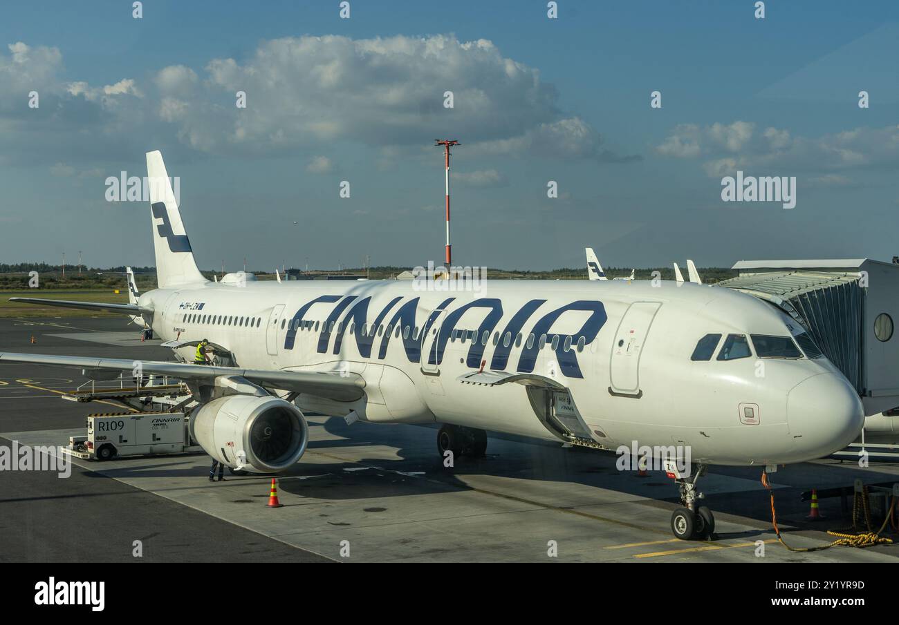 Finnair airline plane at Helsinki International airport,Finland,Europe ...