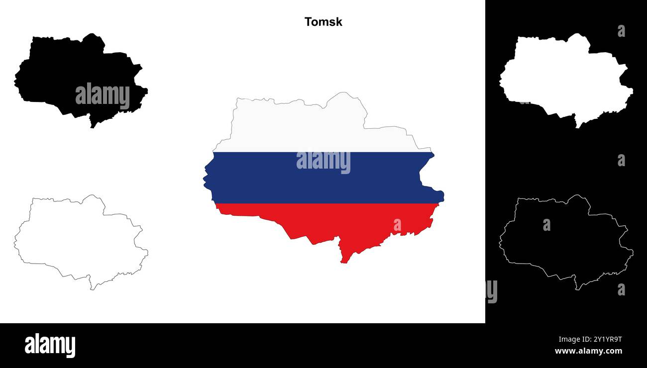 Tomsk blank outline map set Stock Vector Image & Art - Alamy