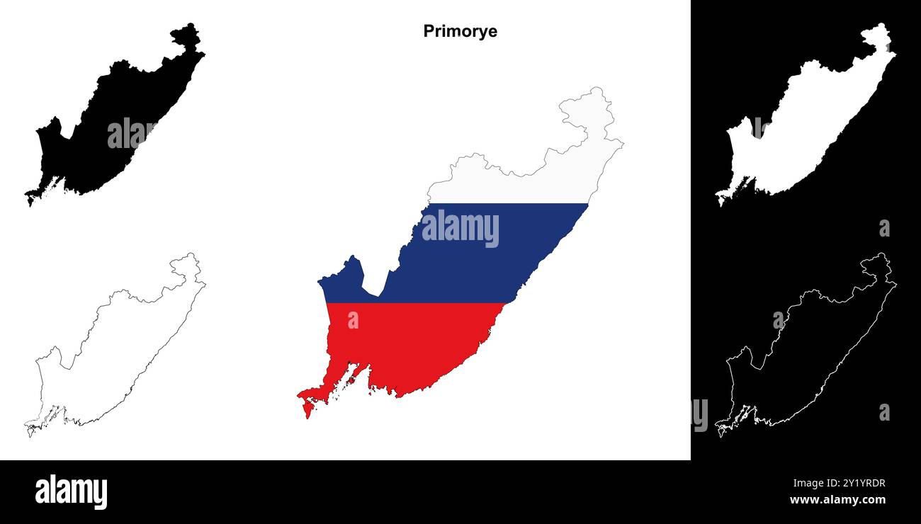 Outline map of primorye hi-res stock photography and images - Alamy
