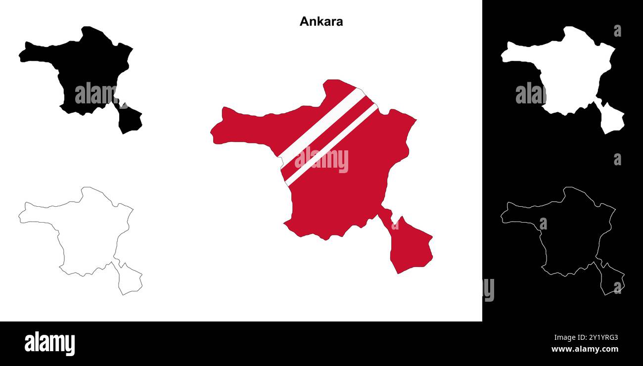 Ankara province outline map set Stock Vector Image & Art - Alamy