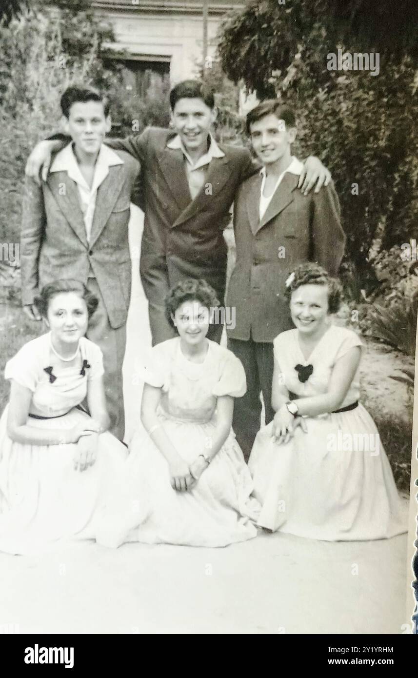 Yugoslavia (now Serbia) - 1959: Group photo of 1959 high-school ...