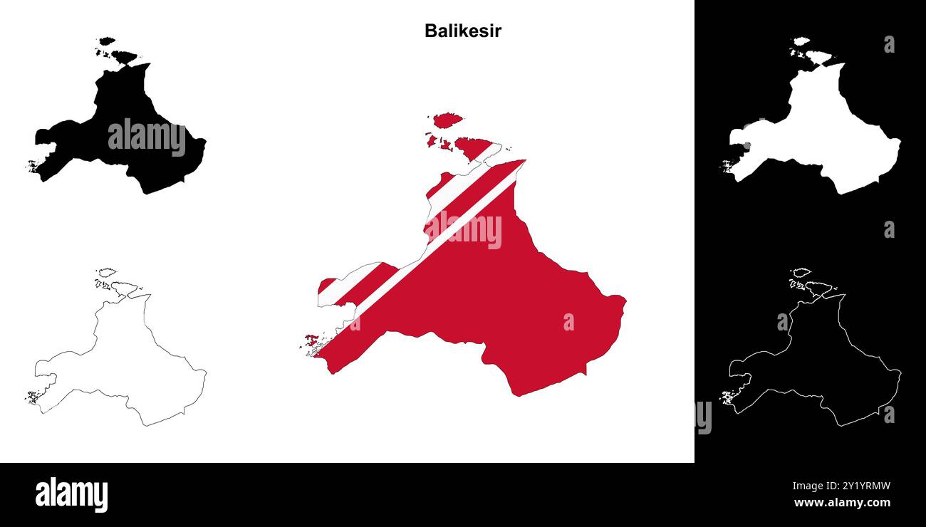 Balikesir province outline map set Stock Vector Image & Art - Alamy
