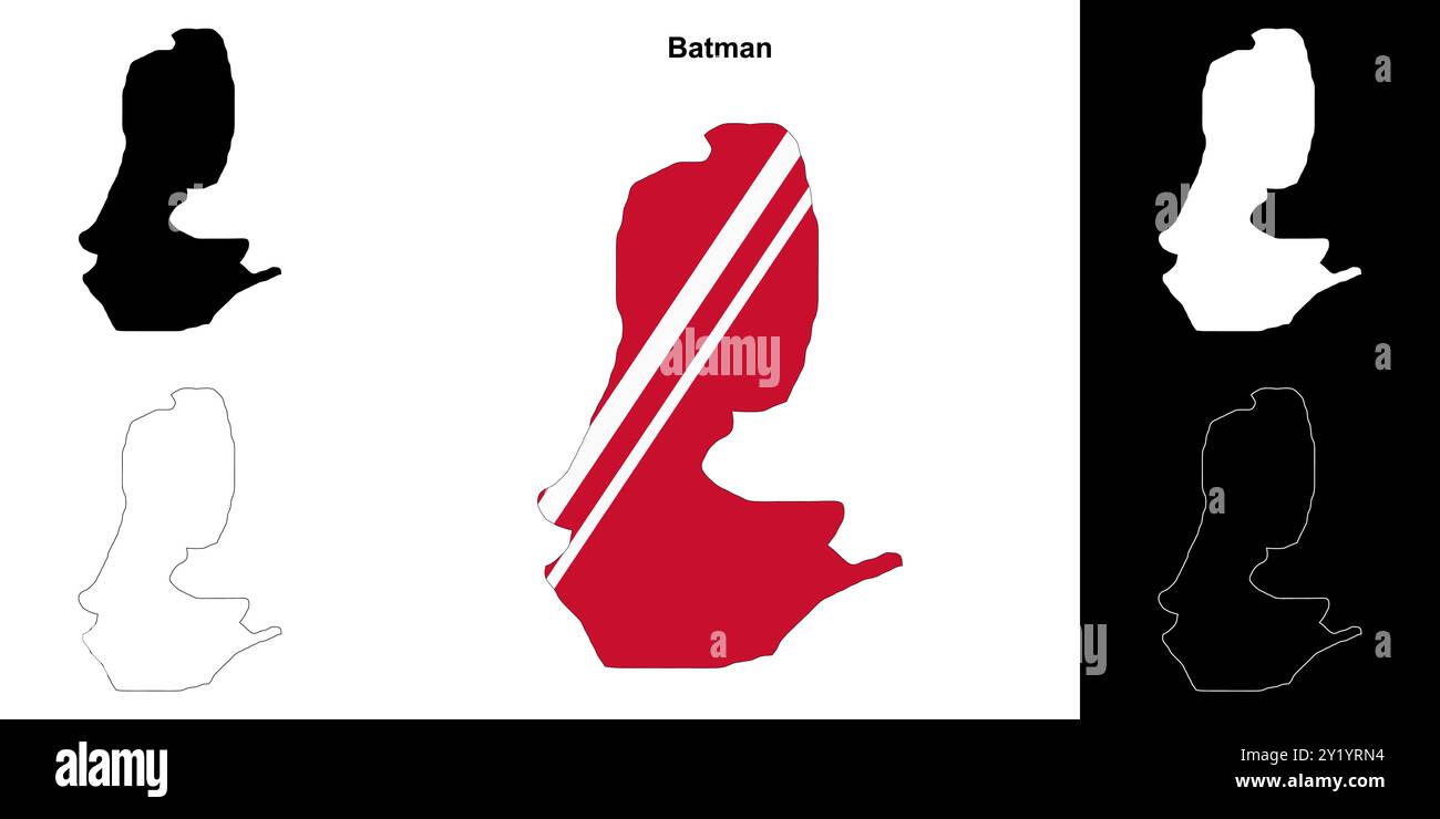 Batman province outline map set Stock Vector Image & Art - Alamy