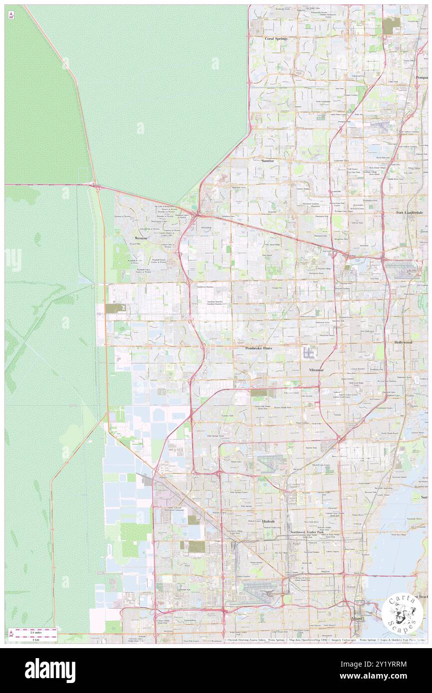 Map of pembroke pines Cut Out Stock Images & Pictures - Alamy