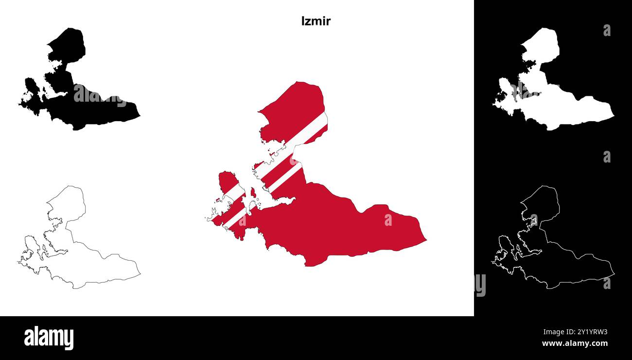 Izmir province outline map set Stock Vector Image & Art - Alamy