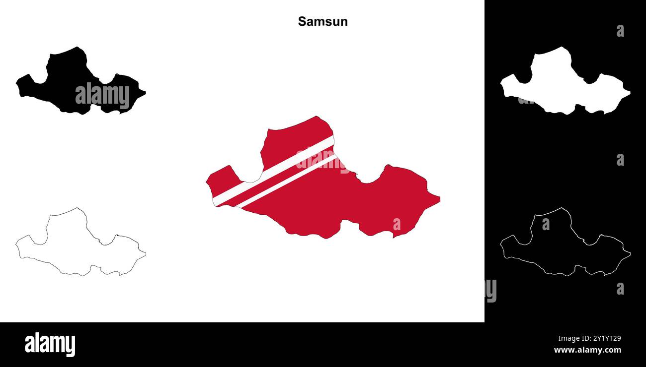 Samsun province outline map set Stock Vector Image & Art - Alamy