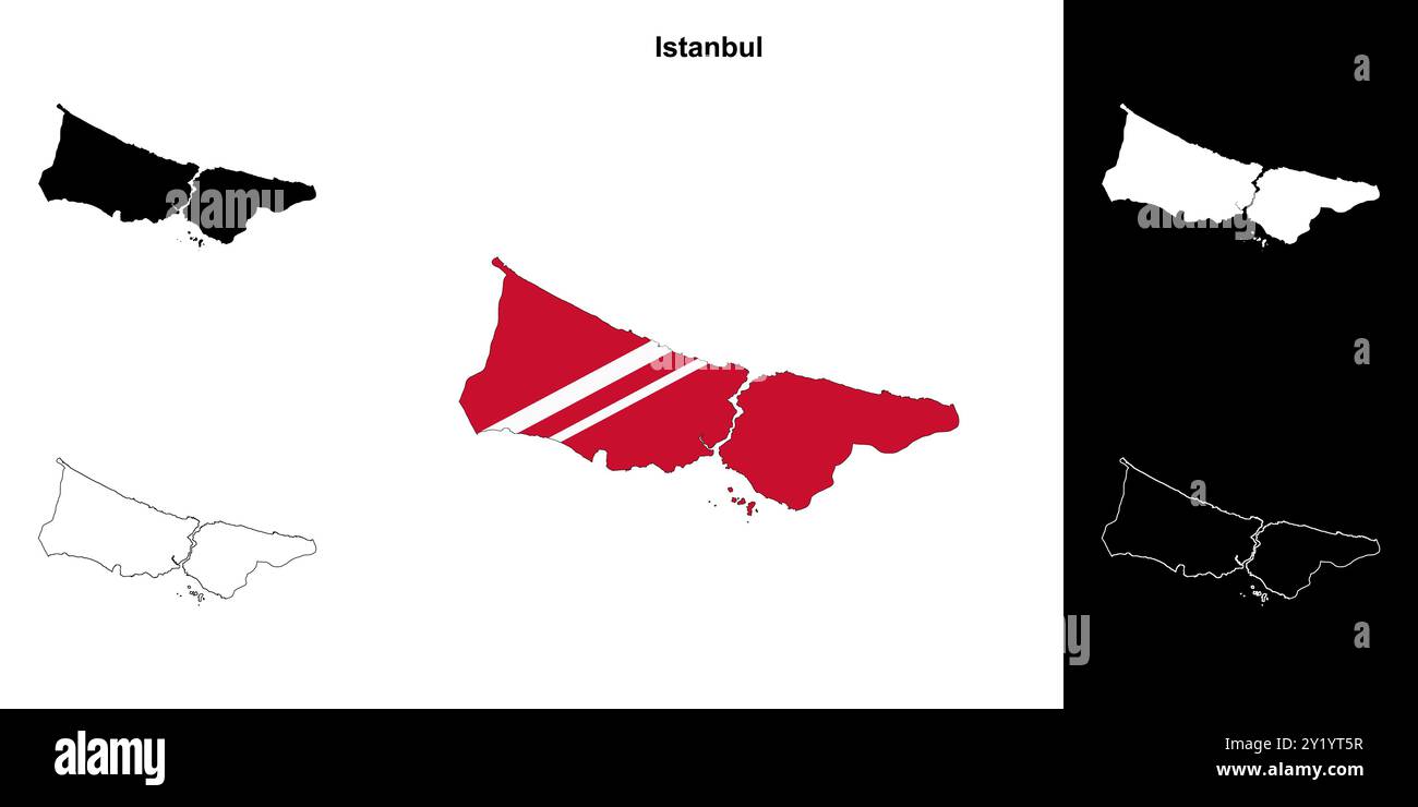 Istanbul province outline map set Stock Vector Image & Art - Alamy