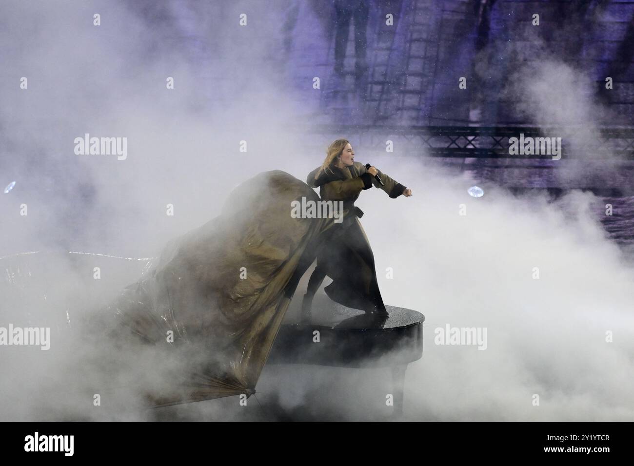 Paris, France. 08th Sep, 2024. French singer, Santa performs during the ...