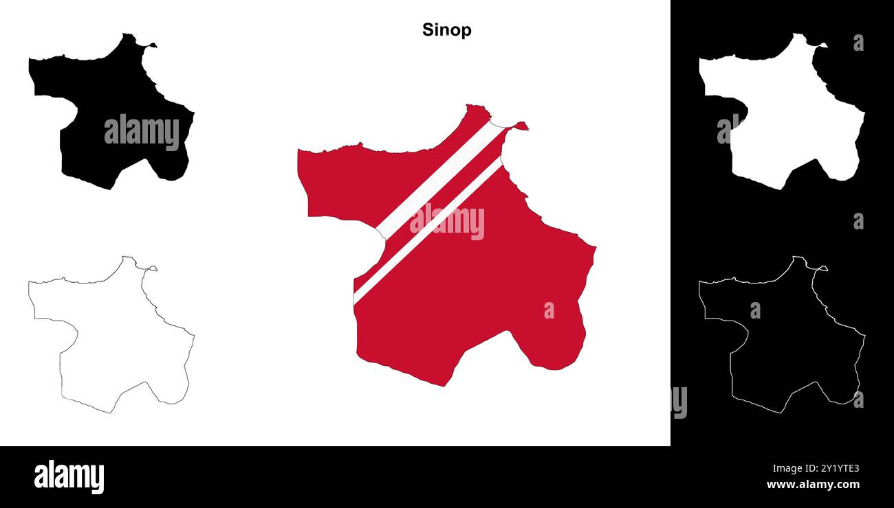 Sinop province outline map set Stock Vector Image & Art - Alamy