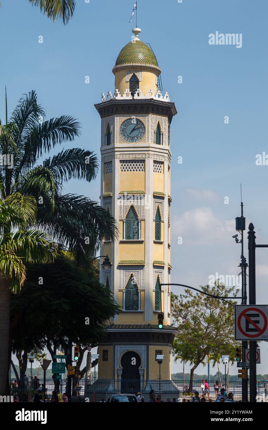 The Torre Morisca historic clock tower in downtown Guayaquil, Ecuador ...