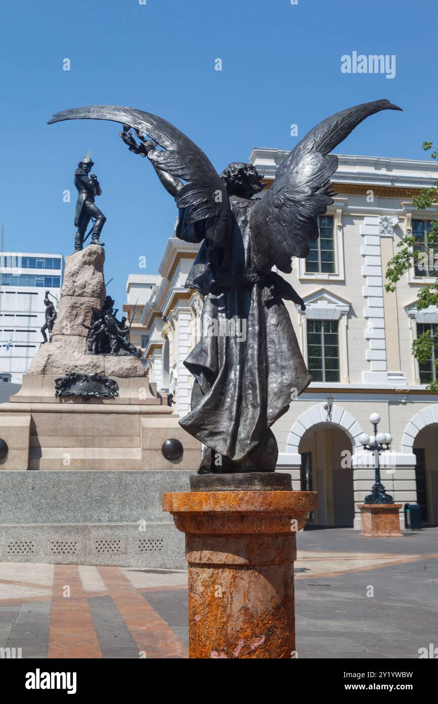 Angel and the La Fragua de Vulcano (the forge of the volcano) monument ...