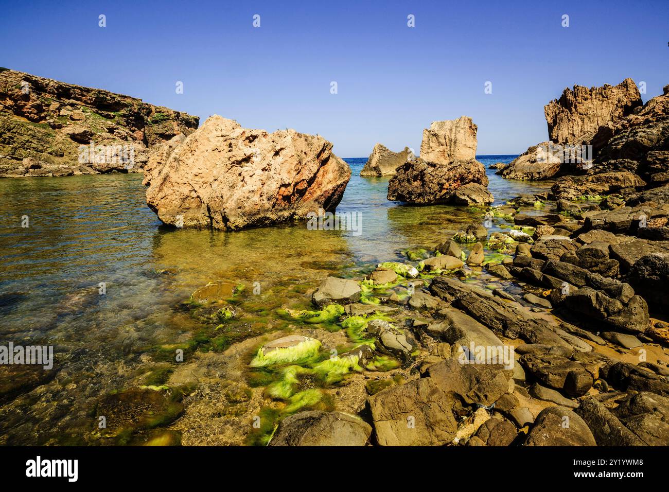 Cala Calderer beach, Ferreries, Menorca, Balearic Islands, spain ...