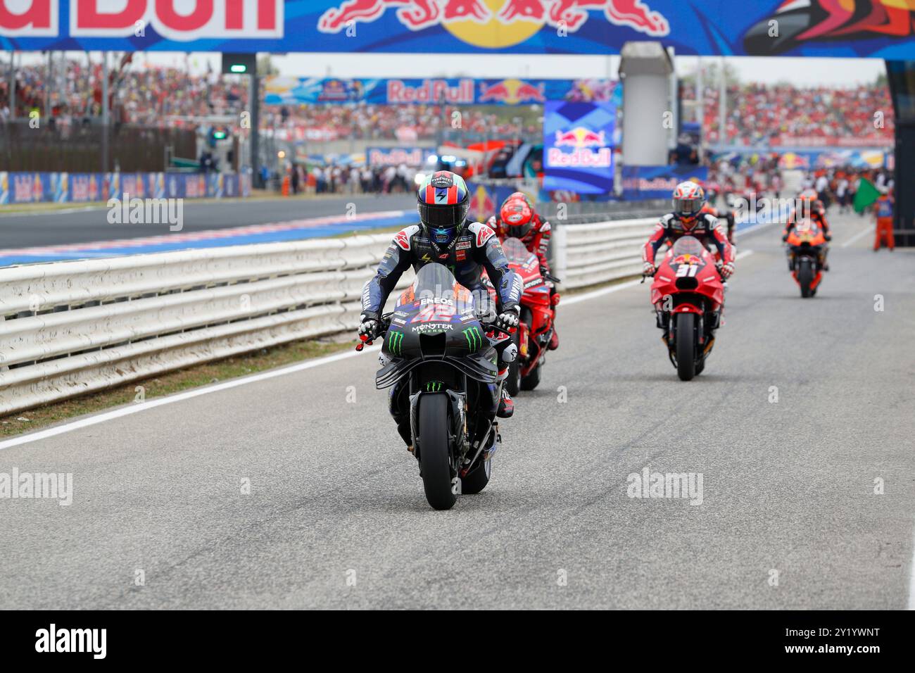 Alex Rins Yamaha Monster pit lane exit for the 2024 edition of Gran ...