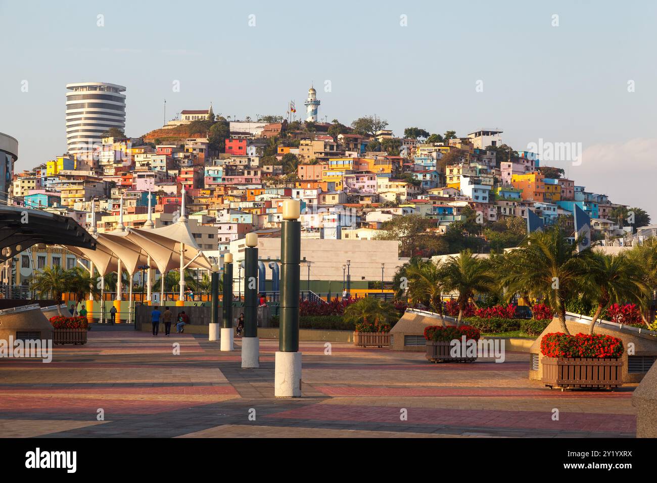 The Malecon 2000 modern boardwalk, Cerro de Santa Ana (Santa Ana hill ...